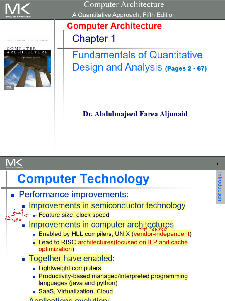 Lecture1 ch1 Fundamentals of Quantitative Design and Analysis | PDF | Parallel Computing ...