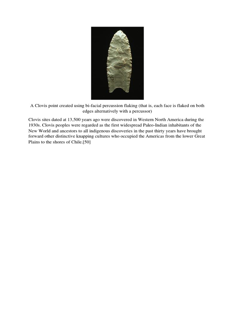 Clovis Points: Paleo-Indian Toolmaking | PDF