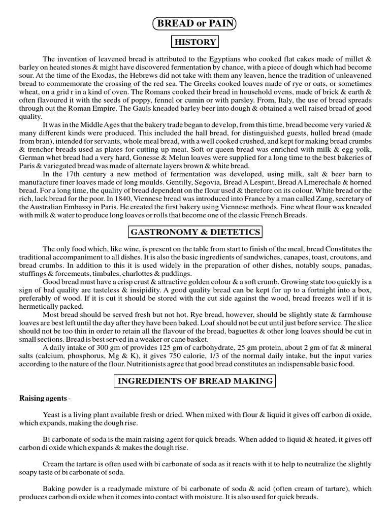 Bread or Pain | PDF | Breads | Flour