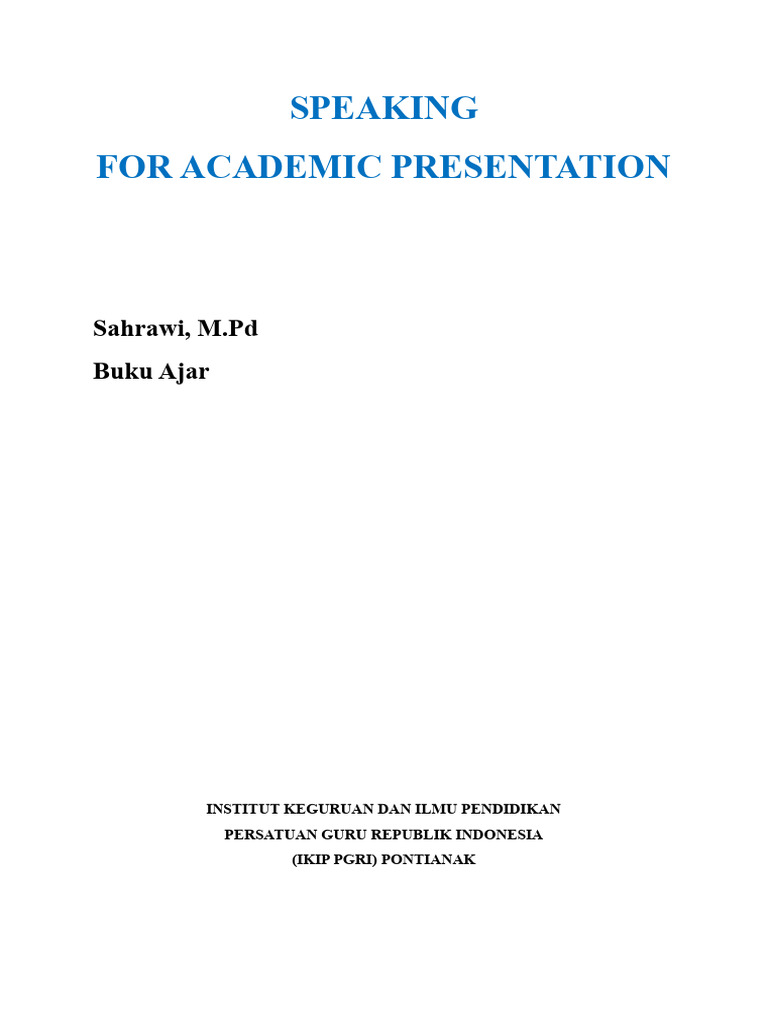 Buku Ajar Speaking Awi | PDF | Public Speaking | Human Communication