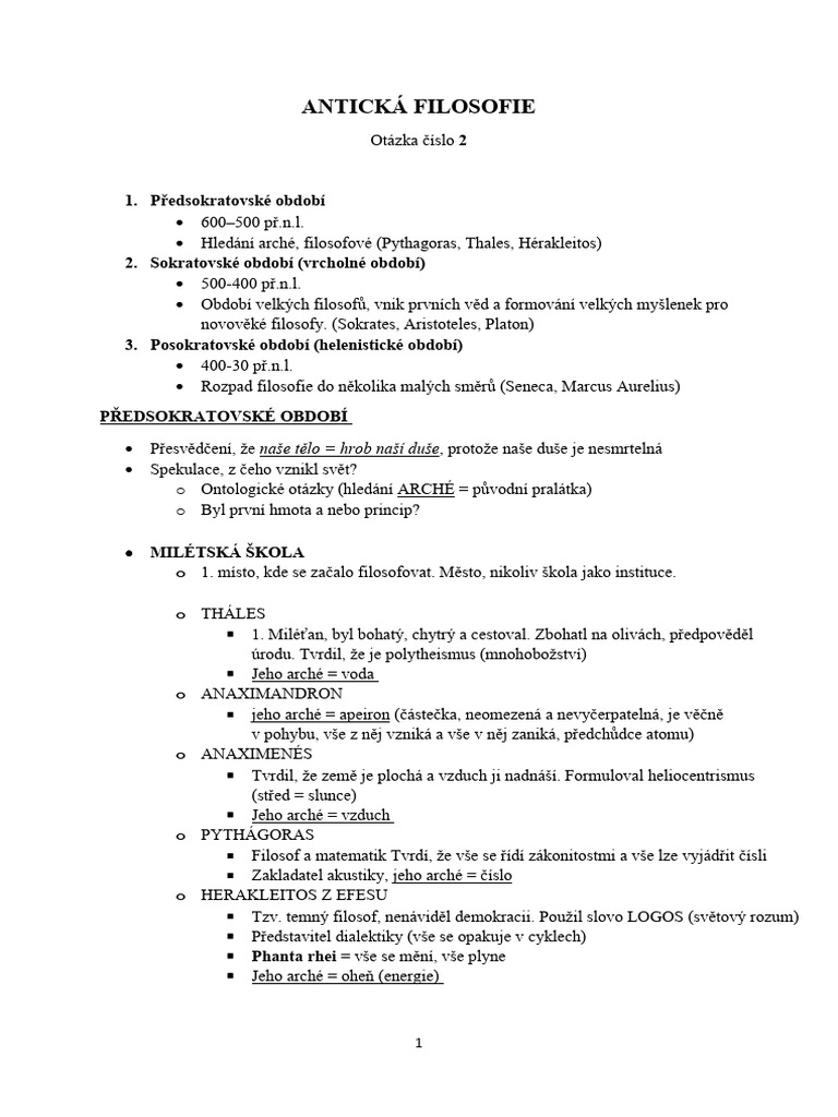 2 - Antická Filosofie | PDF
