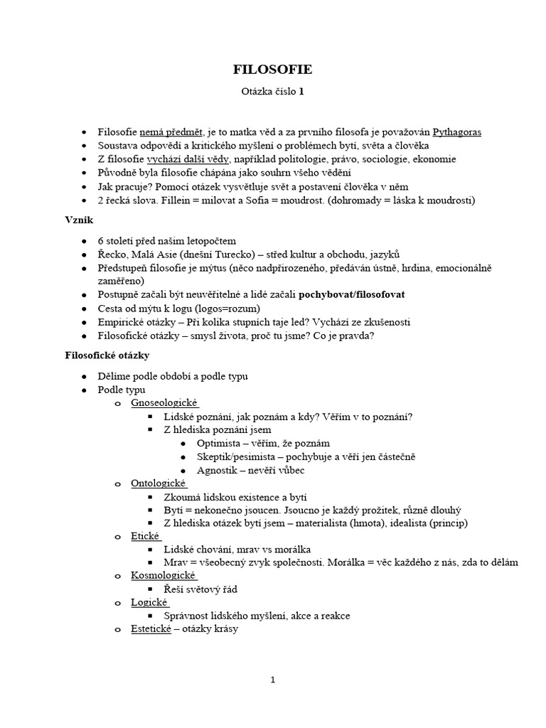 1 - Filosofie | PDF