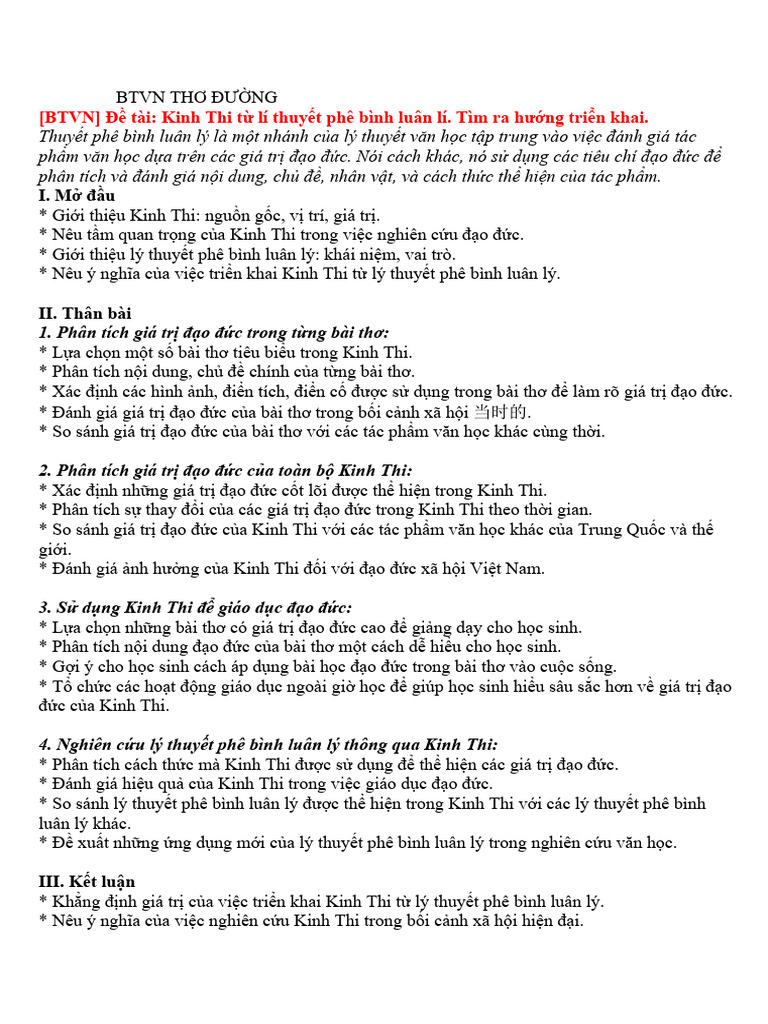 BTVN Thơ Đư NG | PDF