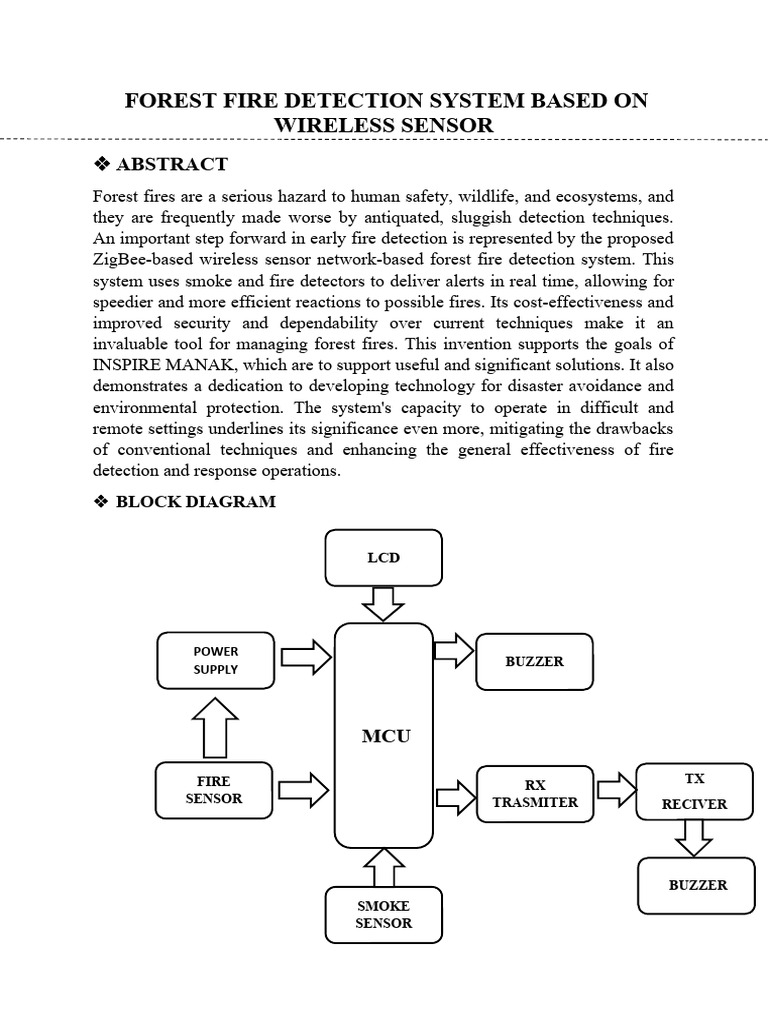 CT-053 Forest Fire Detection System Based On Wireless Sensor | PDF | Sensor | Wireless Sensor ...