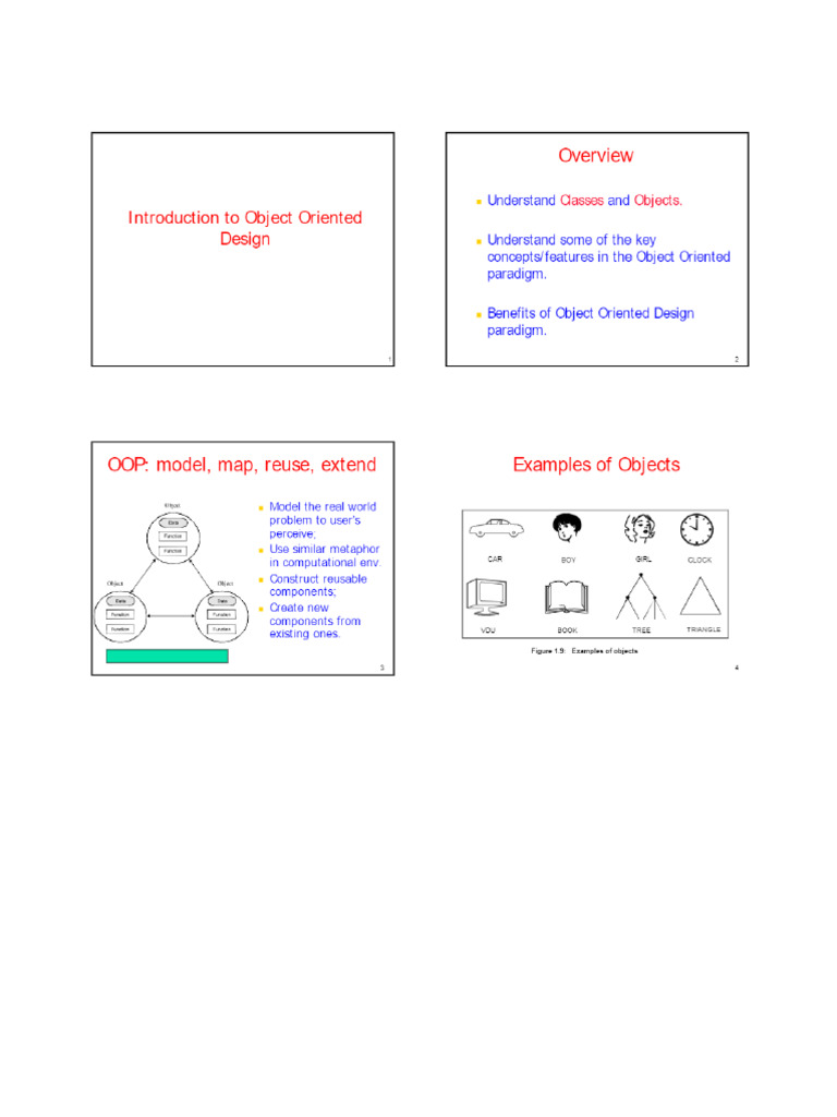 Overview OOP - Model, Map, Reuse, Extend Examples of Objects | PDF