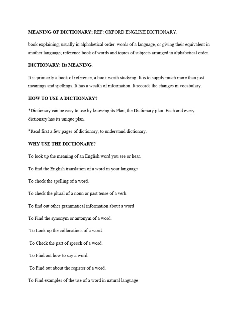 DICTIONARY Skills | PDF | Dictionary | Stress (Linguistics)