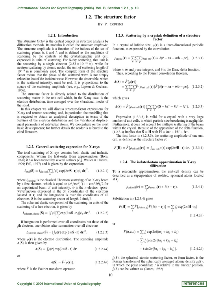 Factor | PDF | X Ray Crystallography | Theoretical Physics