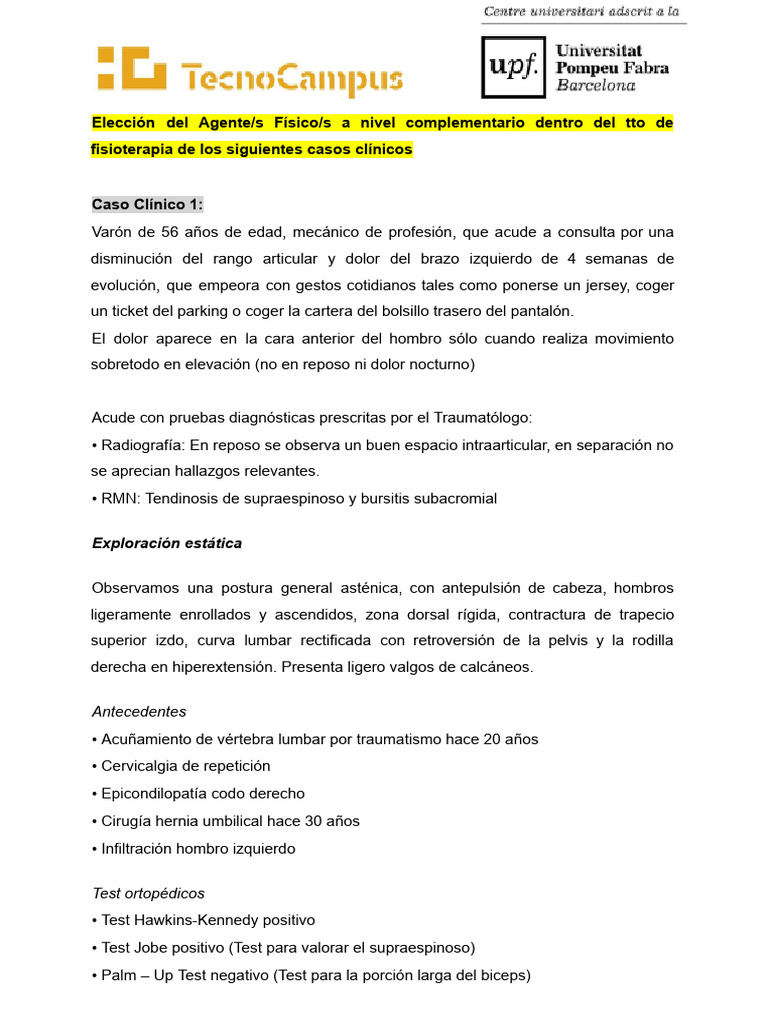 Elección Del Agente Fisico Según Objetivos | PDF | Hombro | Rodilla