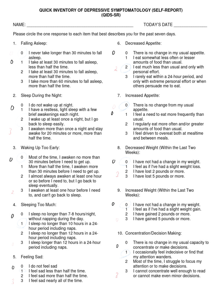 Qids SR | PDF | Sleep | Psychology