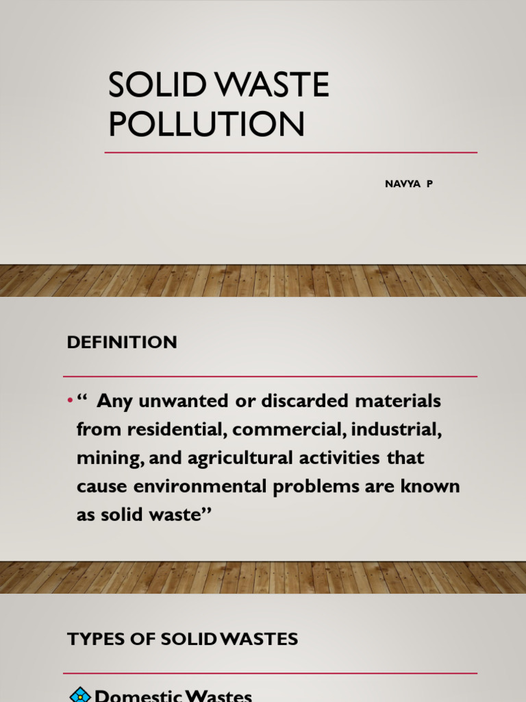 Solid Waste Pollution | PDF | Waste | Municipal Solid Waste