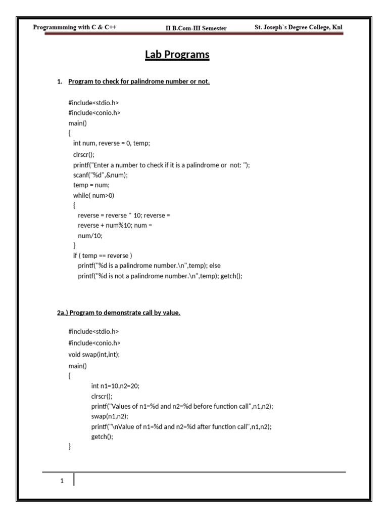 IIBcom LabPrograms | PDF | Pointer (Computer Programming) | Computer Engineering