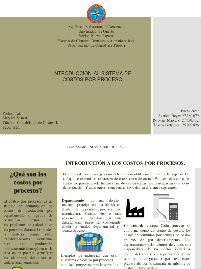 Introduccion Al Sistema de Costos Por Proceso | PDF | Costo | Business