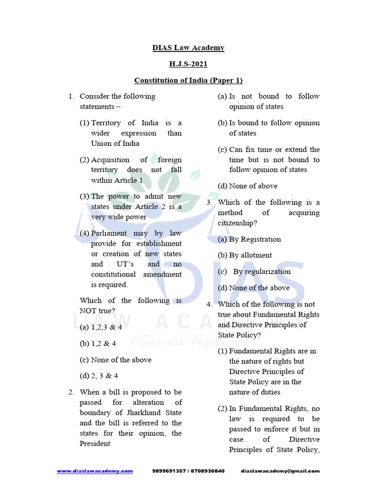 Constitution Paper 1 | PDF | Common Law | Legal Documents