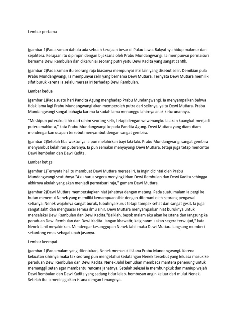 Pada Zaman Dahulu Ada Sebuah Kerajaan Besar Di Pulau Jawa | PDF