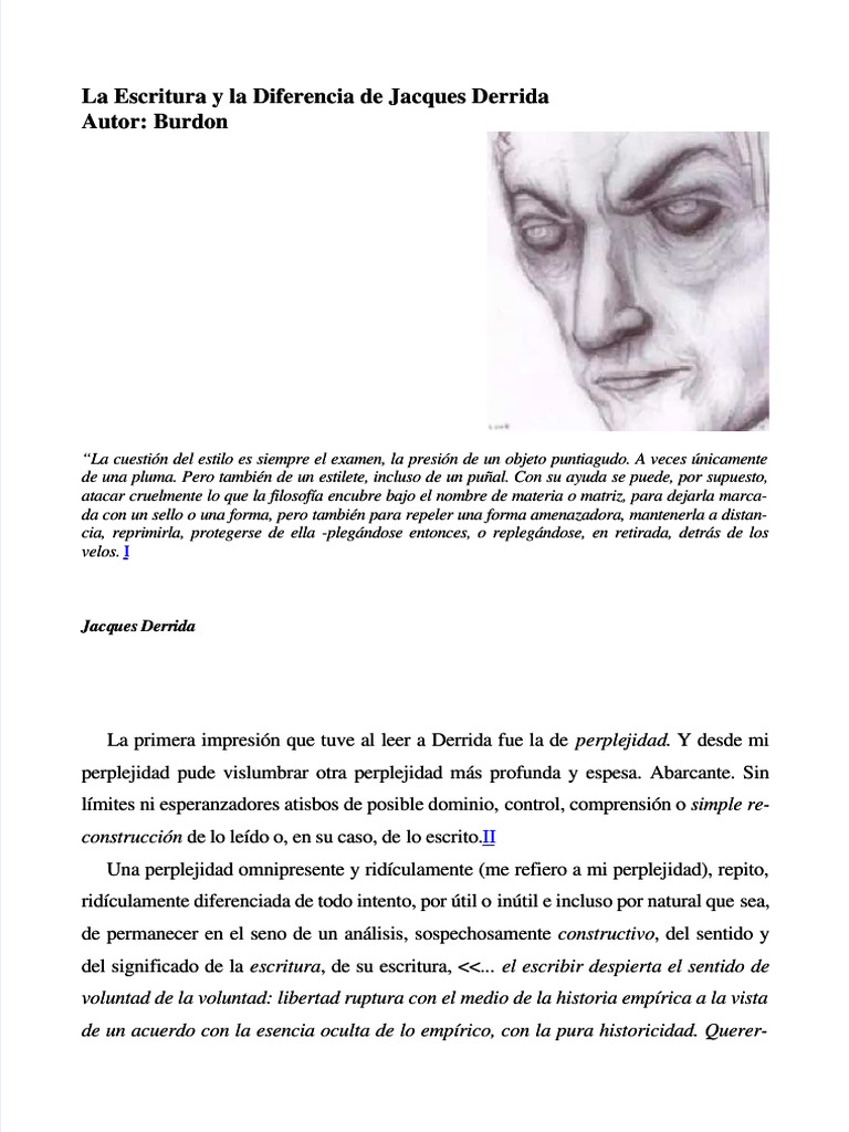PDF La Escritura y La Diferencia Derrida Burdon PDF - Compress | PDF ...