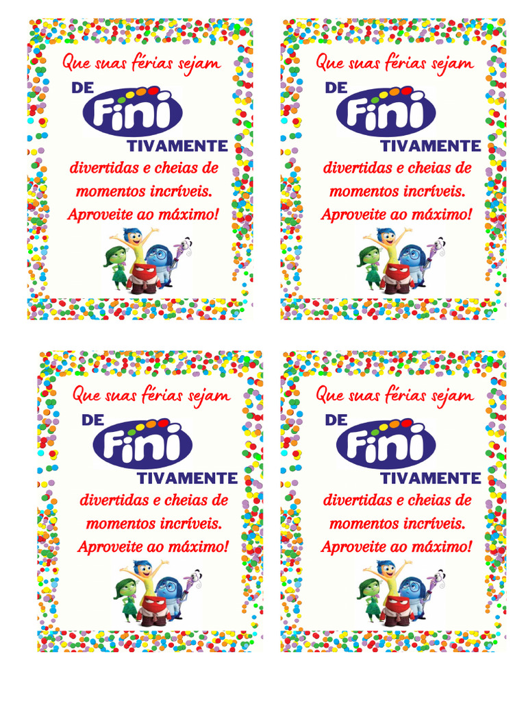 Cartão Definitivamente Divertidamente | PDF