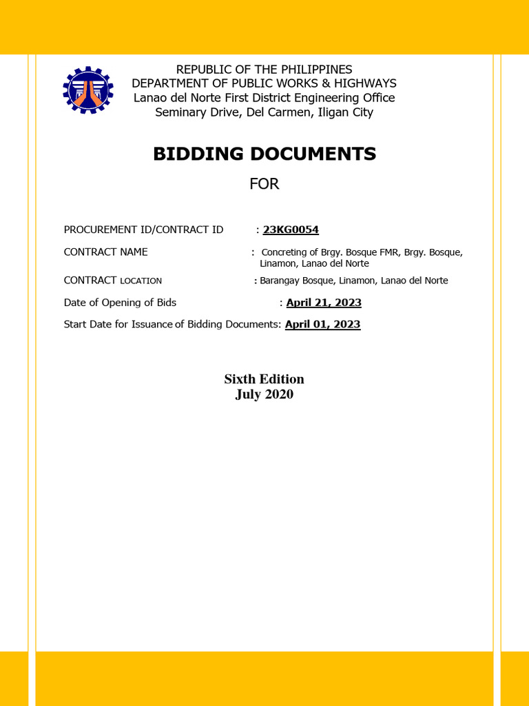 23kg0054 Bidding Documents | PDF | Procurement