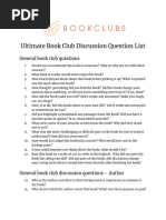Engaging Book Club Discussion Questions | PDF | Books