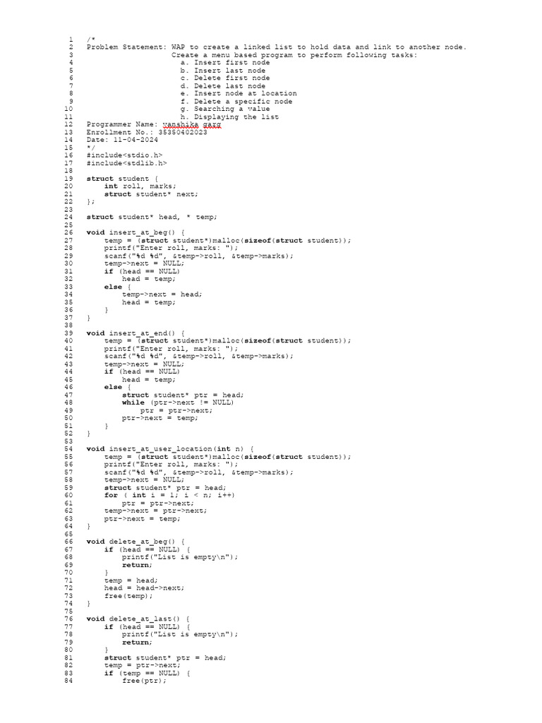 Dsa Ass 2 Ques '1 | PDF | Programming Paradigms | Computer Data Dsa Ass 2 Ques '1 | PDF | Programming Paradigms | Computer Data