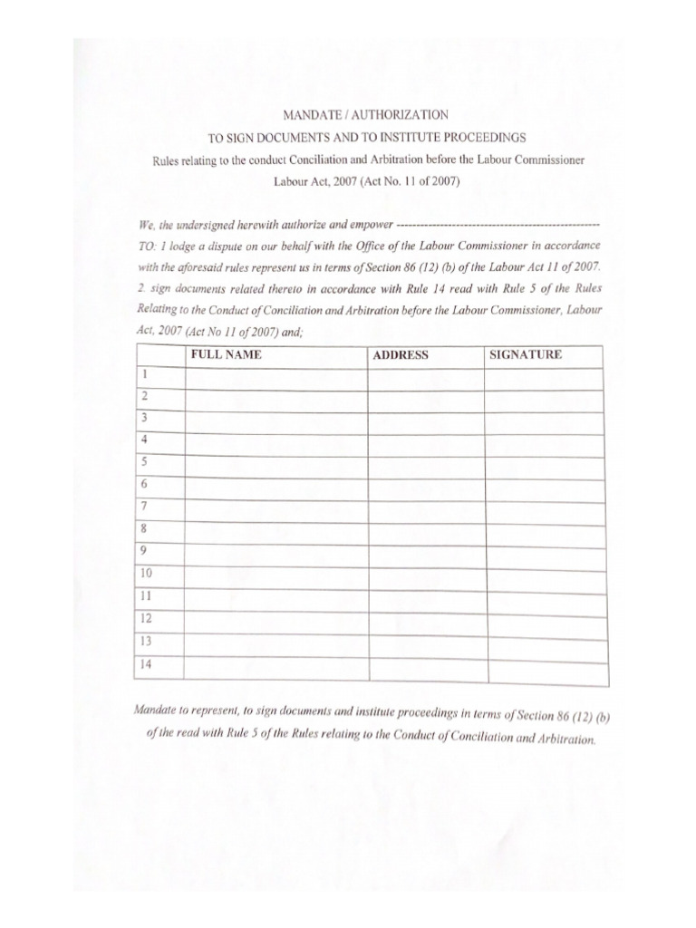 Mandate Authorization | PDF