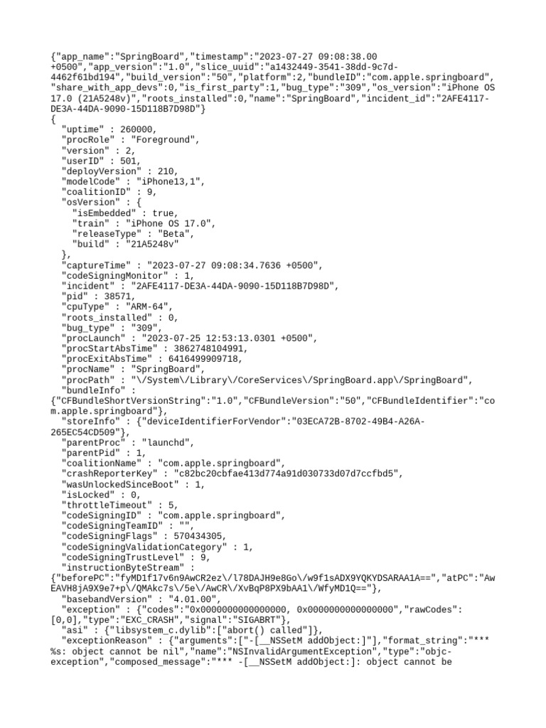 SpringBoard 2023 07 27 090838.ips | PDF | Computer Architecture | Computer Science