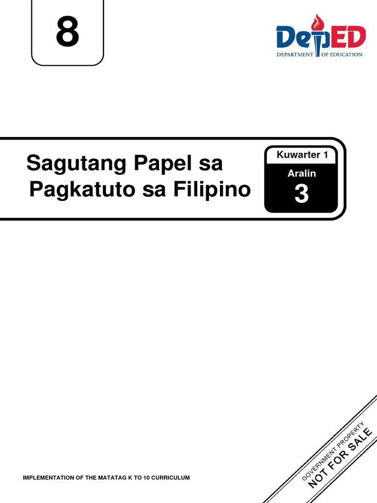 Q1 - WS - Filipino 8 - Lesson 3 - Week 3 | PDF