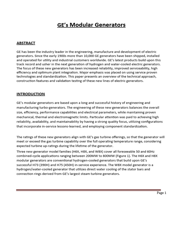 20 Ge New Generator Products Text | PDF | Electric Generator | Reliability Engineering