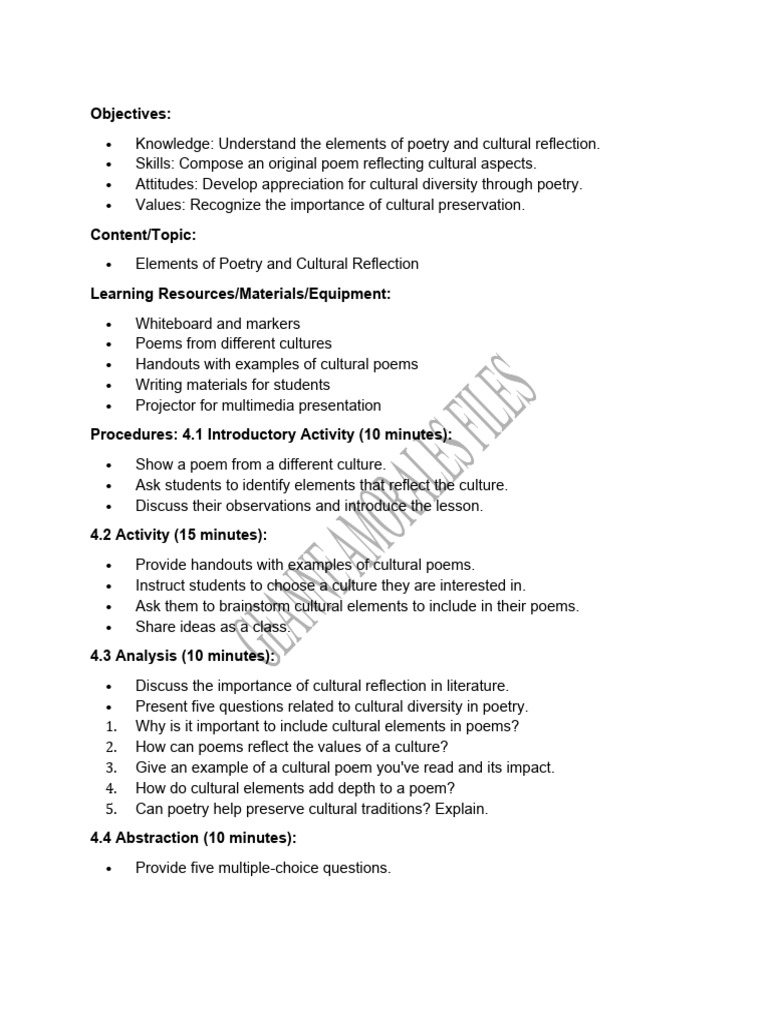 Elements of Poetry and Cultural Reflection | PDF | Poetry | Knowledge