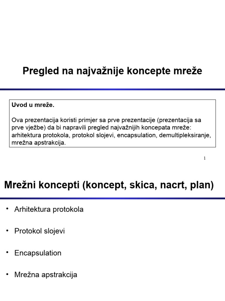 06 Pregled Na Najvaznije Koncepte Mreze | PDF
