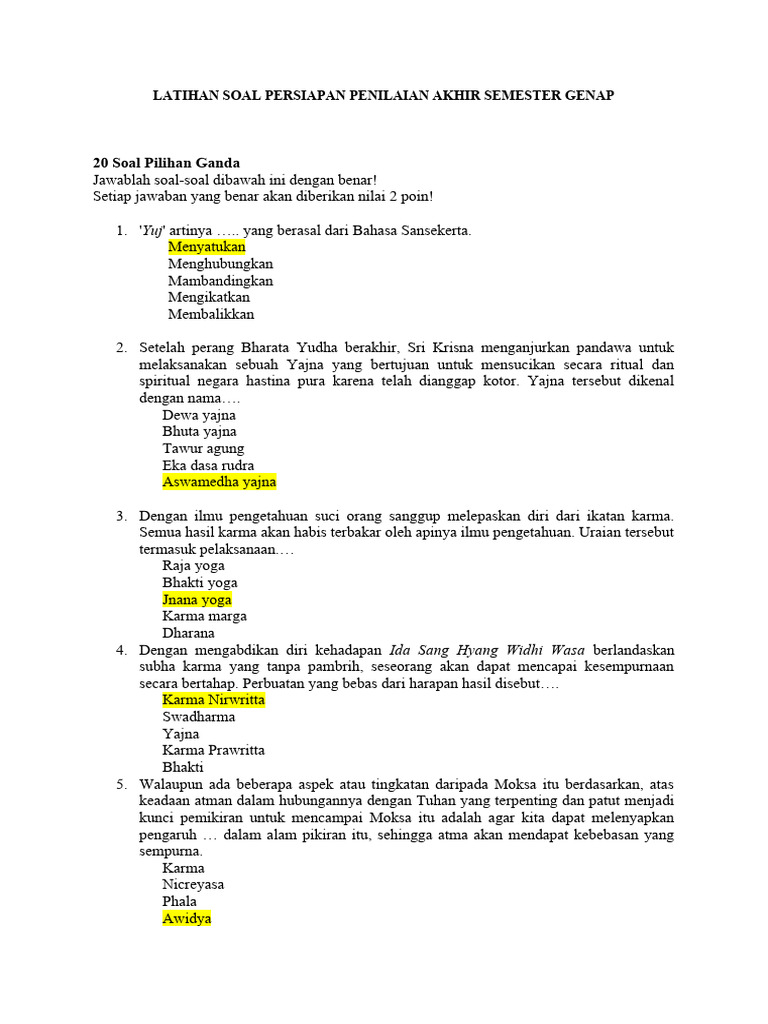 Latihan Soal Pas KLS Xi Genap 2023-2024 | PDF