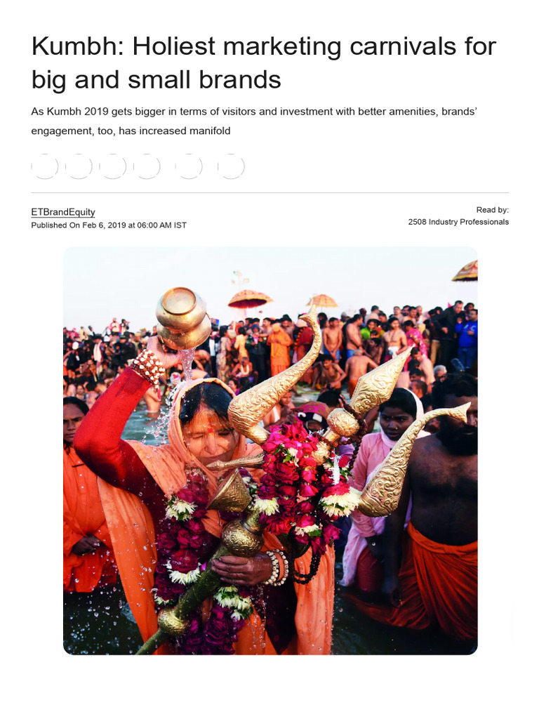 Kumbh - Holiest Marketing Carnivals For Big and Small Brands | PDF | Business