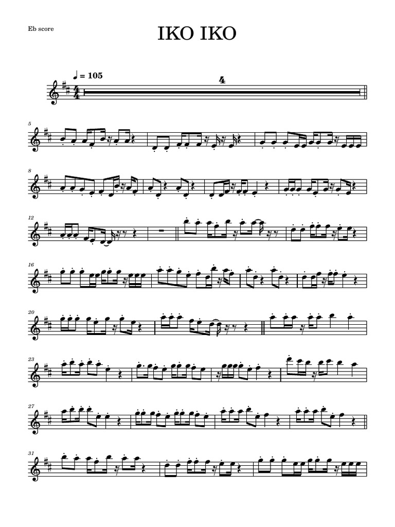 Iko Iko Eb Score | PDF
