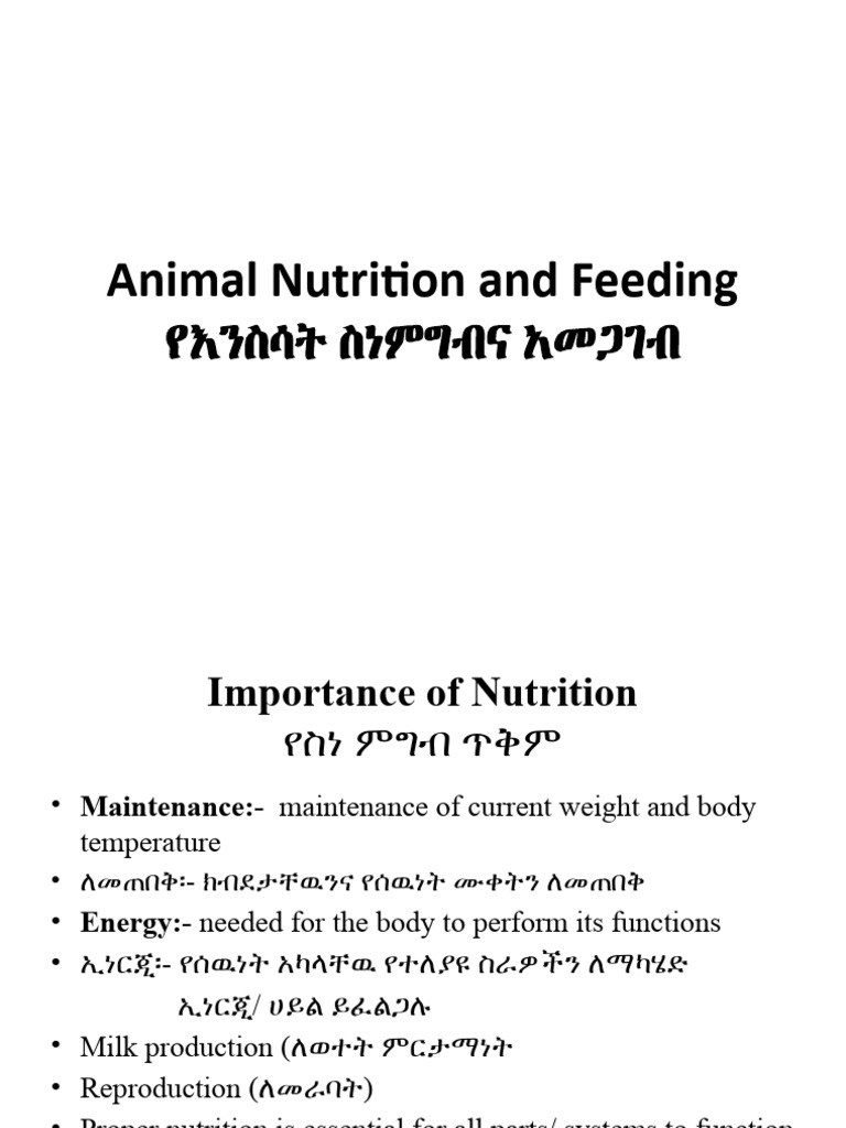 Animal Nutrition and Feeding 4 | PDF
