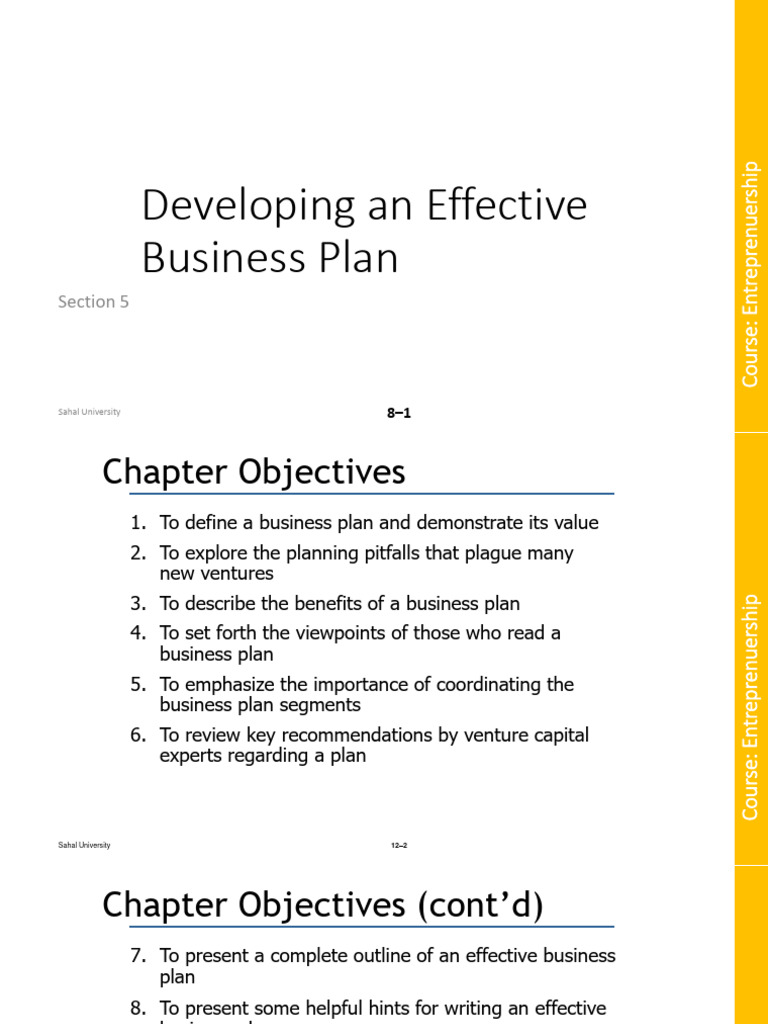 Module 5 Developing An Effective Business Plan | PDF | Entrepreneurship ...
