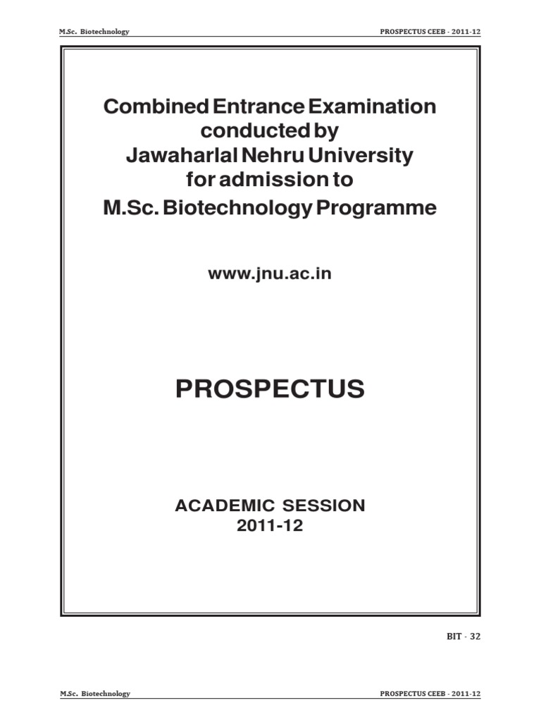 CEEB Biotech Syllabus and Prospectus | PDF | Biotechnology | Bioinformatics