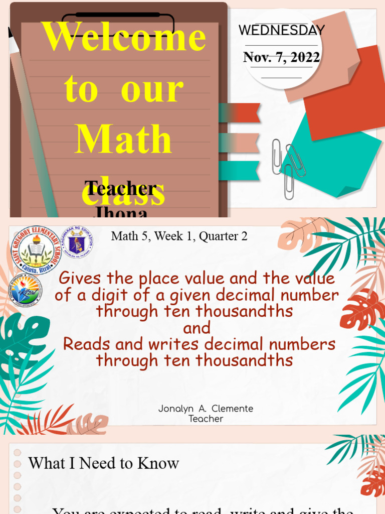 Week 1 & 2 (Place Value, Value, Reading, Writing, Comparing, Ordering ...