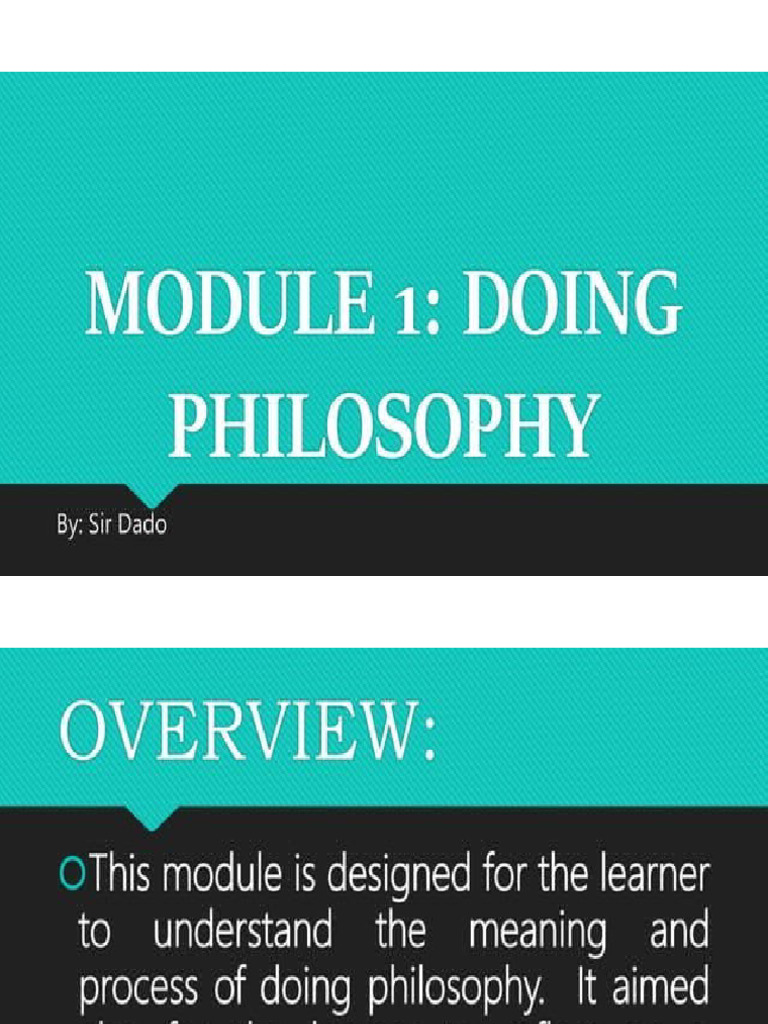 Doing Philosophy | PDF