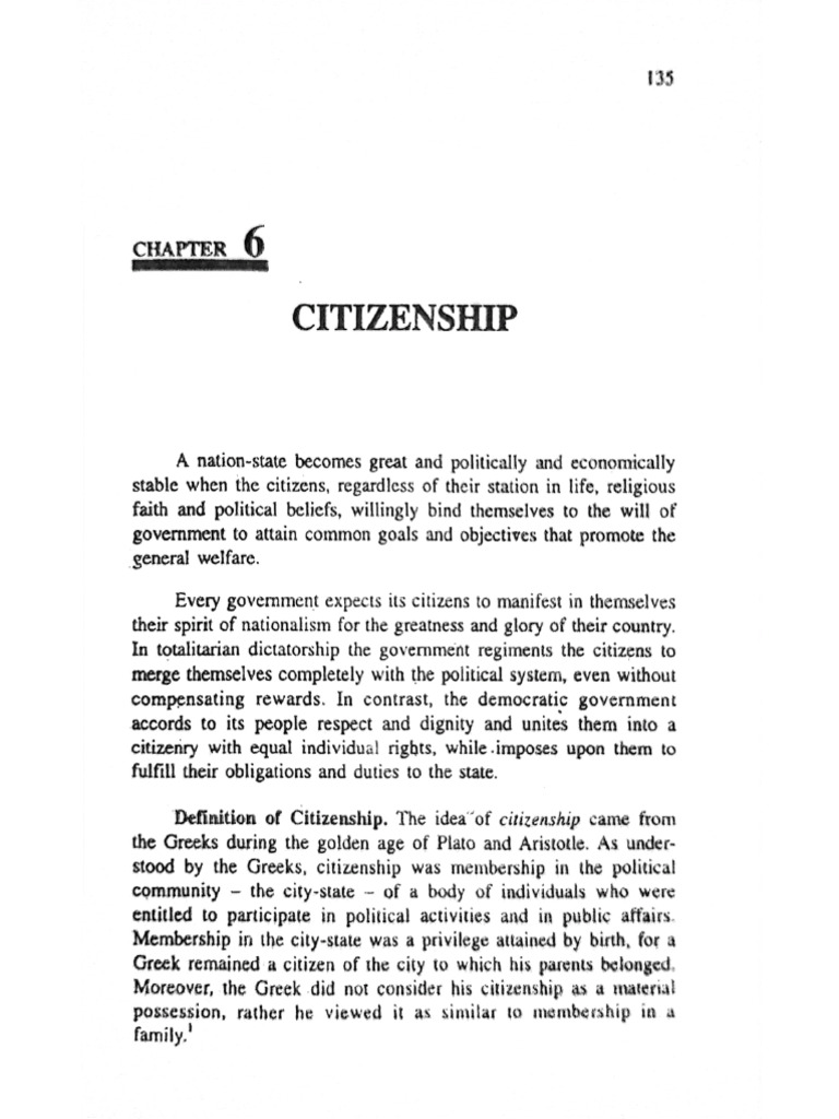 PPG Chapter-6 - Citizenship | PDF