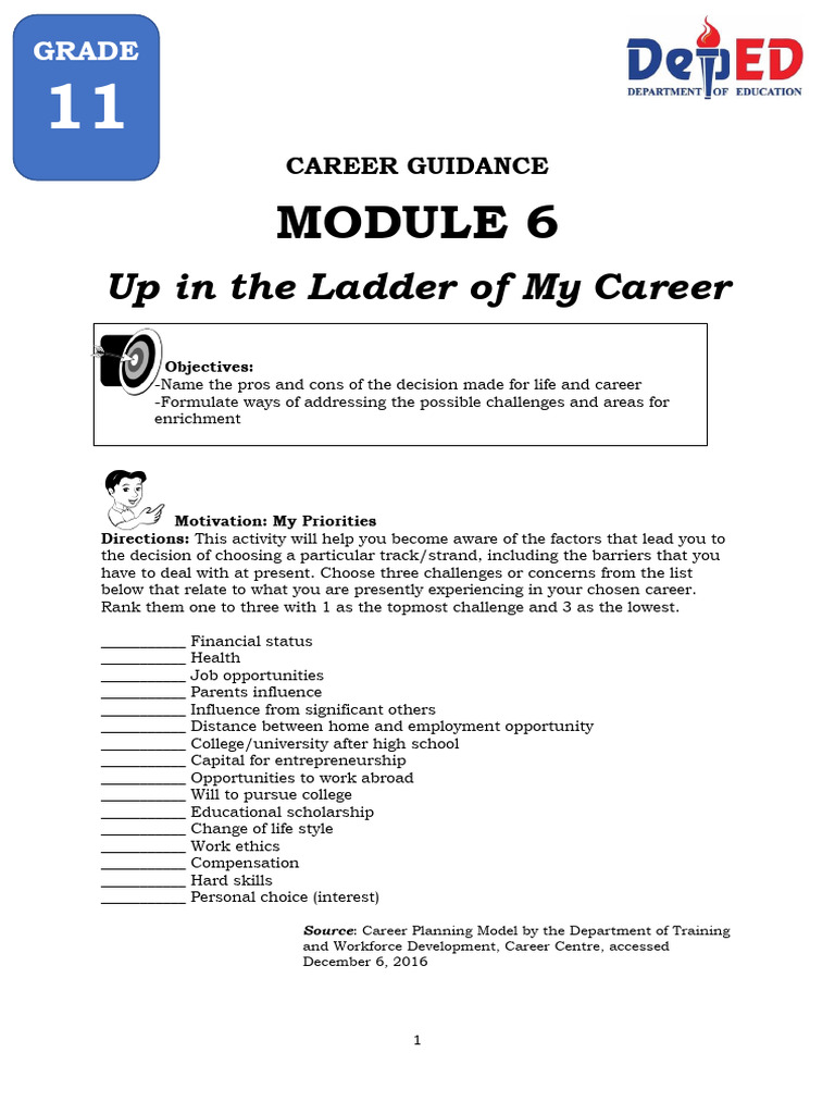 11 CGP Module 6 | PDF | Mental Health | Motivation