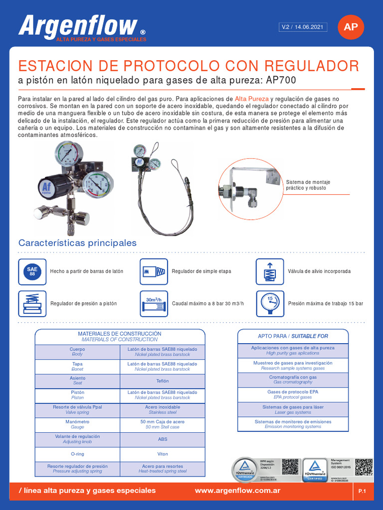Estacion de Protocolo-AP700 | PDF | Gases | Materiales