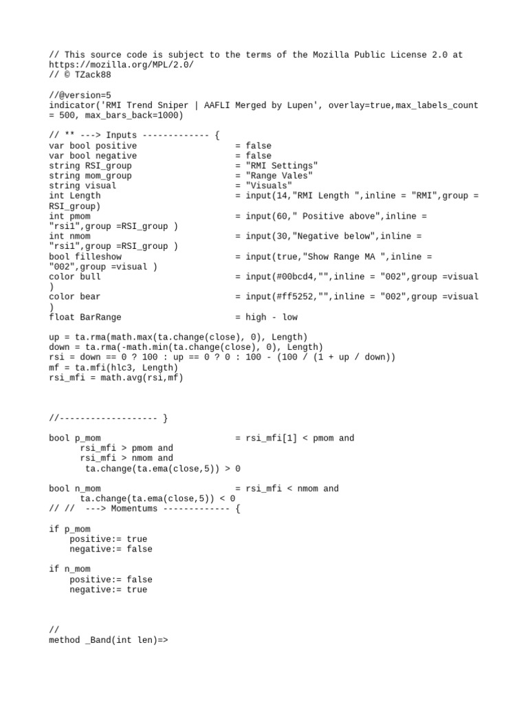 RMI Trend Sniper + AAFLI Merged by Lupen | PDF