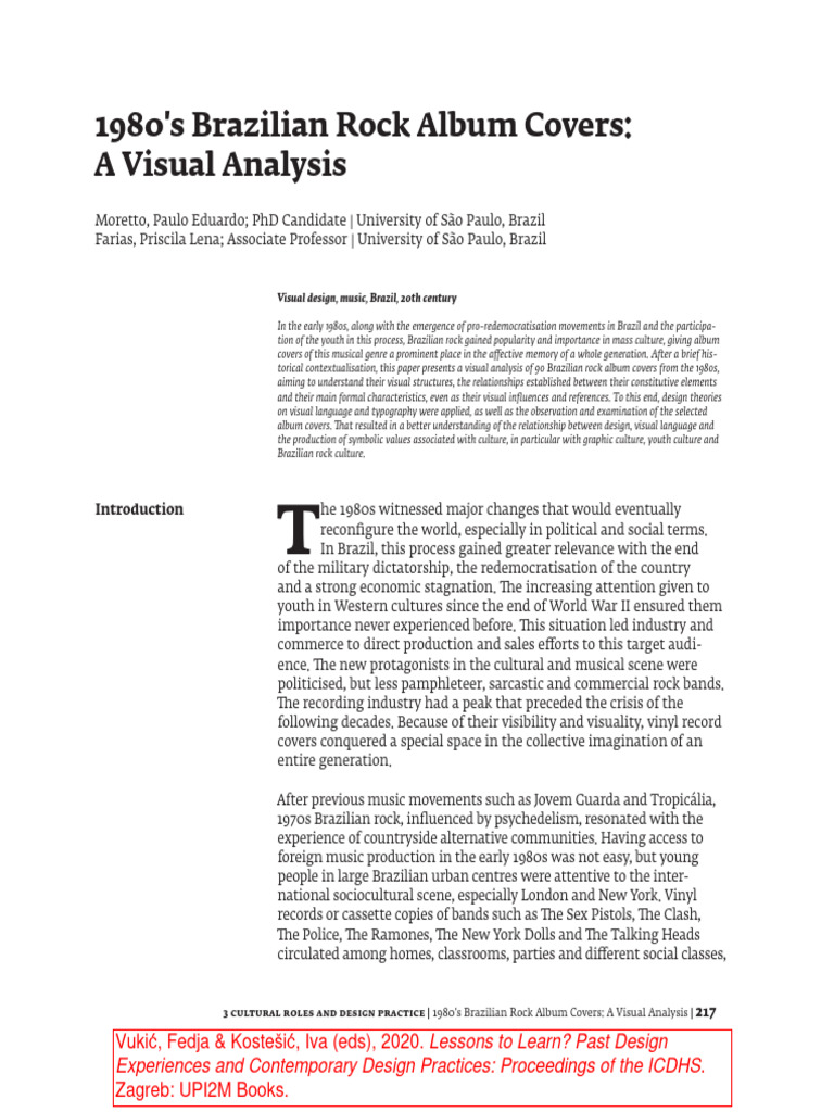 1980s Brazilian Rock Album Covers A Visu | PDF | Typography | Image