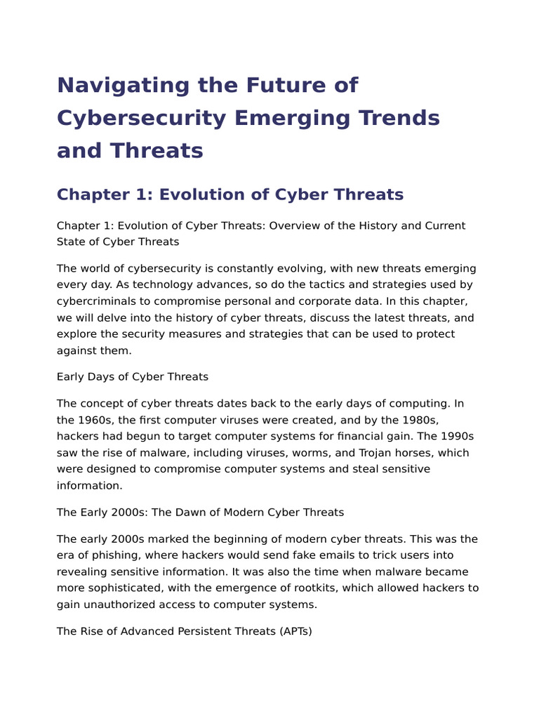 Navigating The Future Of Cybersecurity Emerging Trends And Threats