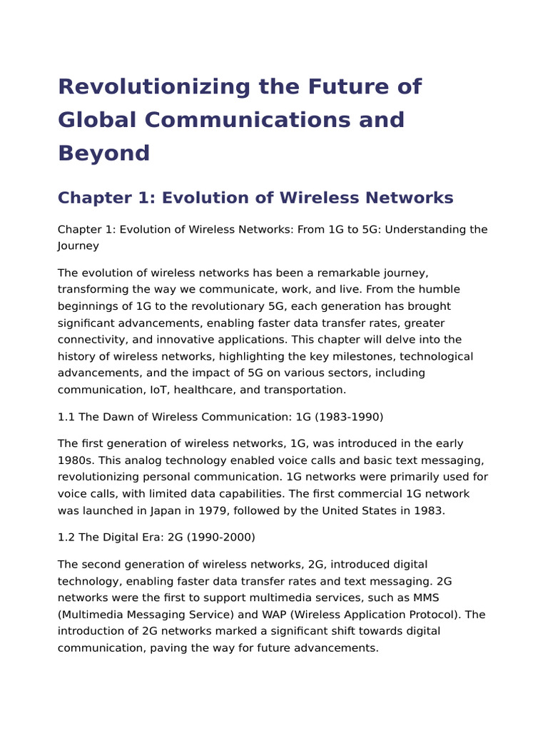 Revolutionizing The Future of Global Communications and Beyond | PDF ...