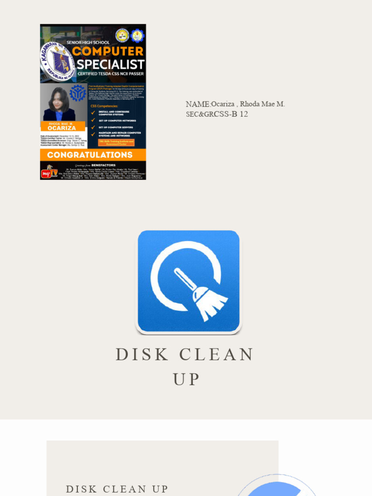 Disk Clean Up Disk Defragmenter | PDF | Computing | Computer Science