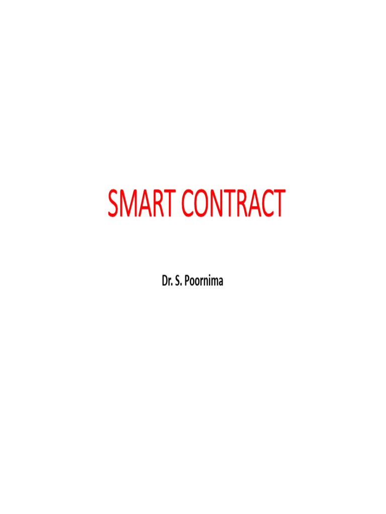 Smart Contract | PDF | Computer Programming | Information Technology