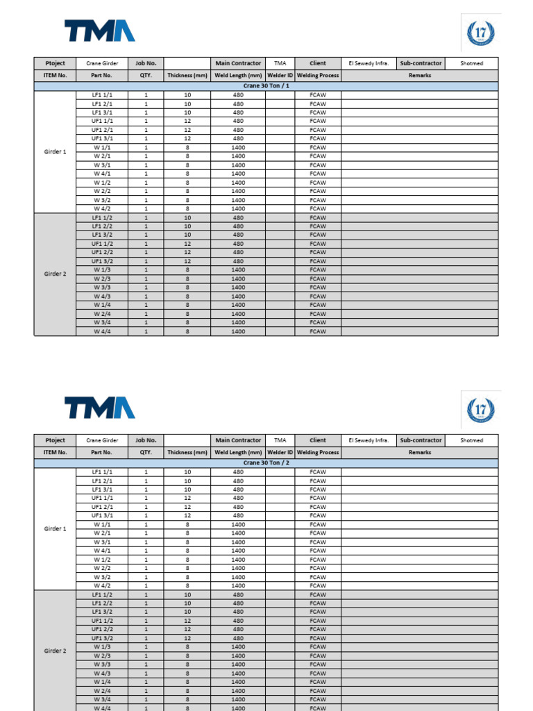 TMA - Sewedy Infra Crane Girders UT Report | PDF | Welding | Construction