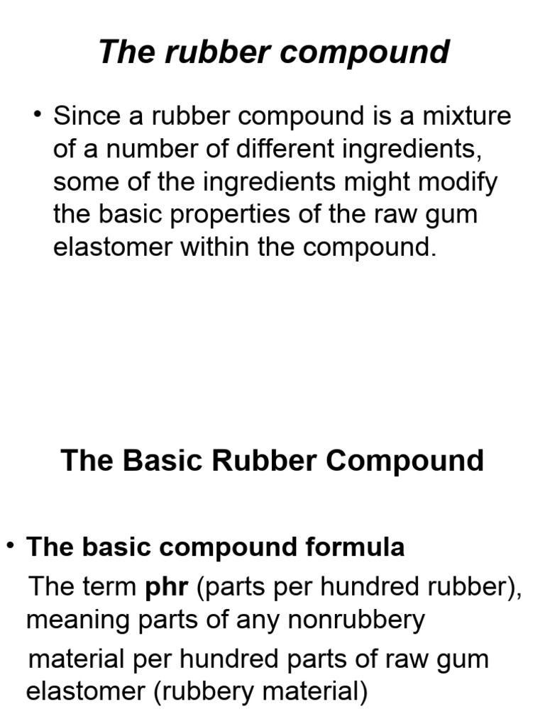 Rubber Compound | PDF | Cross Link | Natural Rubber