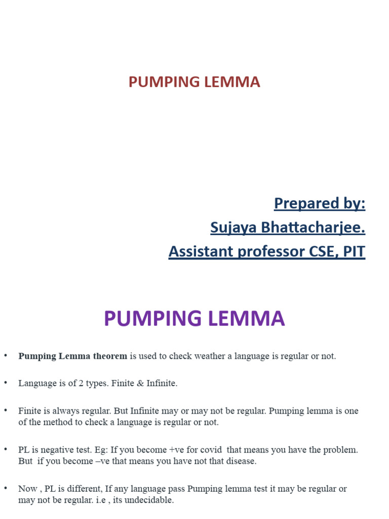 Pumping Lemma | PDF | Formalism (Deductive) | Syntax (Logic)