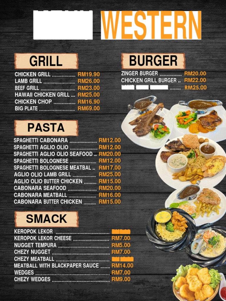 Western Grill Menu Overview | PDF